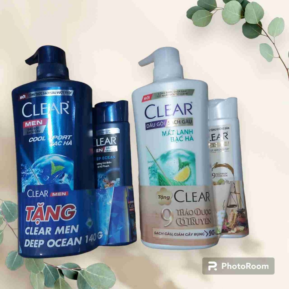 dau-goi-sach-gau-clear-630g-mat-lanh-bac-ha-tang-kem-chai-nho